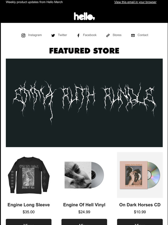 Hello Merch: 🔥 New items from Emma Ruth Rundle, Japanese Breakfast ...