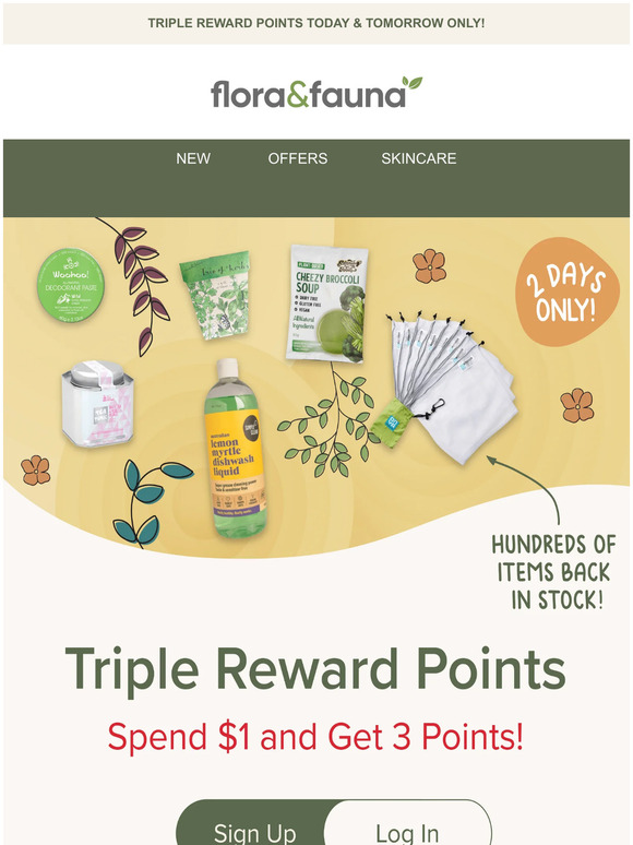 Flora and Fauna: Triple Reward Points Today & Tomorrow Only! 🎉 | Milled