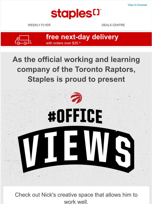 Staples: Get workspace inspiration from inside the Raptors | Milled