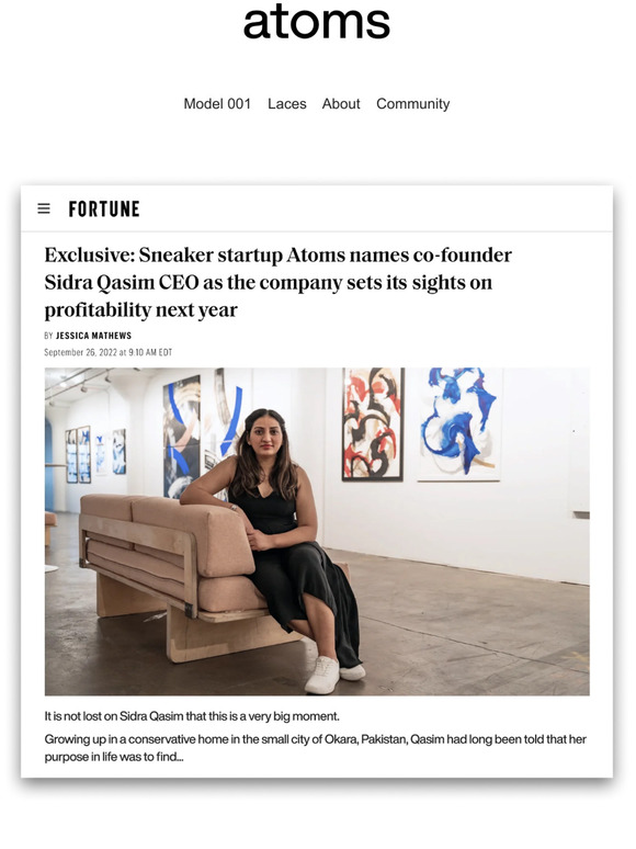 Atoms: Atoms names co-founder Sidra Qasim as the new CEO | Milled