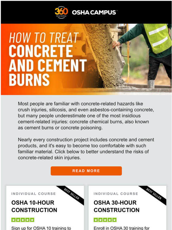 360training: Are you ready to treat concrete and cement burns?🚑 | Milled