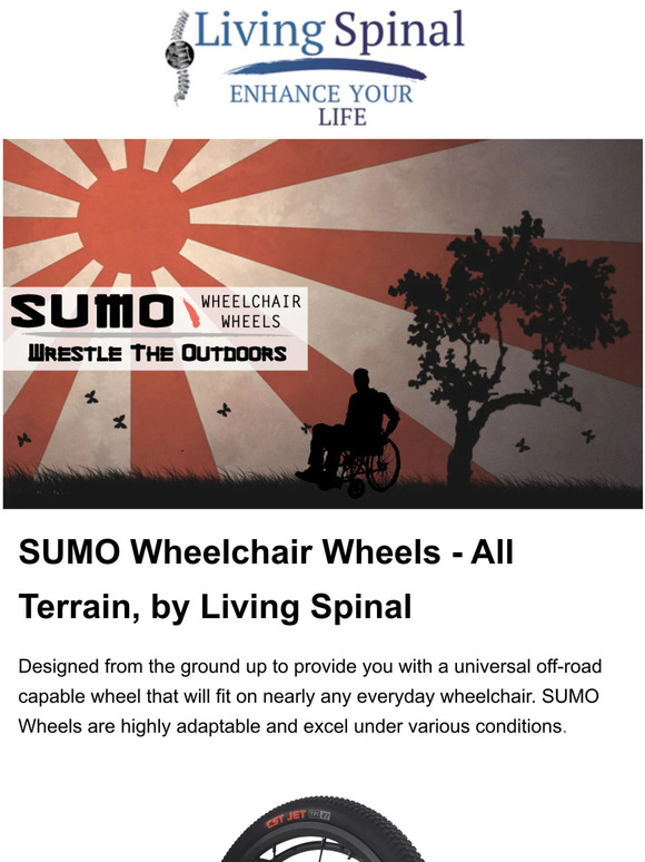 Living Spinal: SUMO Wheels: All Terrain Wheels for your chair | Milled