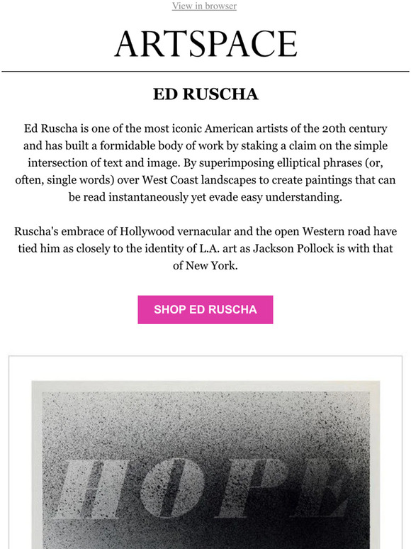 Artspace: The Iconic Work of Ed Ruscha | Milled