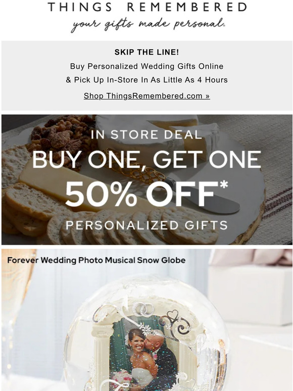 Things Remembered: In-Store Savings | BOGO 50% Off (Come In Today ...