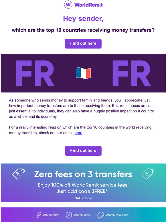 World Remit LTD: Hi —, let’s talk top 10 receivers | Milled