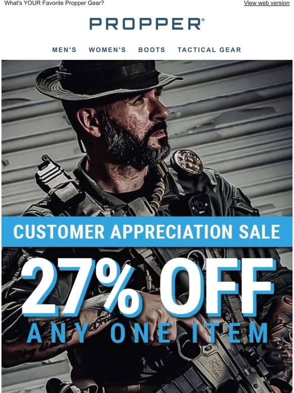 Propper: We're Saying THANKS to Our Awesome Customers with 27% Off | Milled