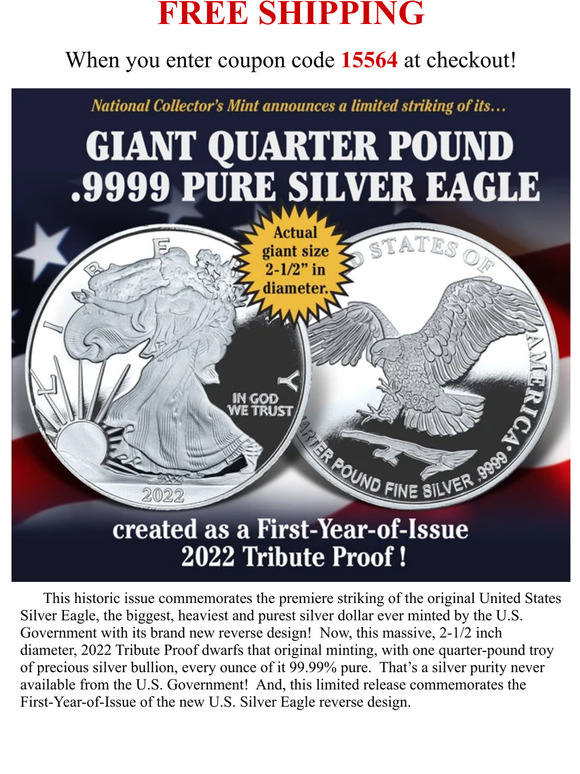 National Collector's Mint: Free Shipping! ★ 2022 Giant Quarter Pound ...