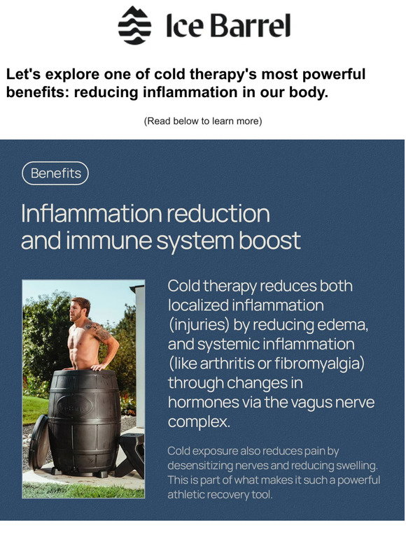 Ice Barrel: Learn how cold therapy reduces inflammation and boosts our ...