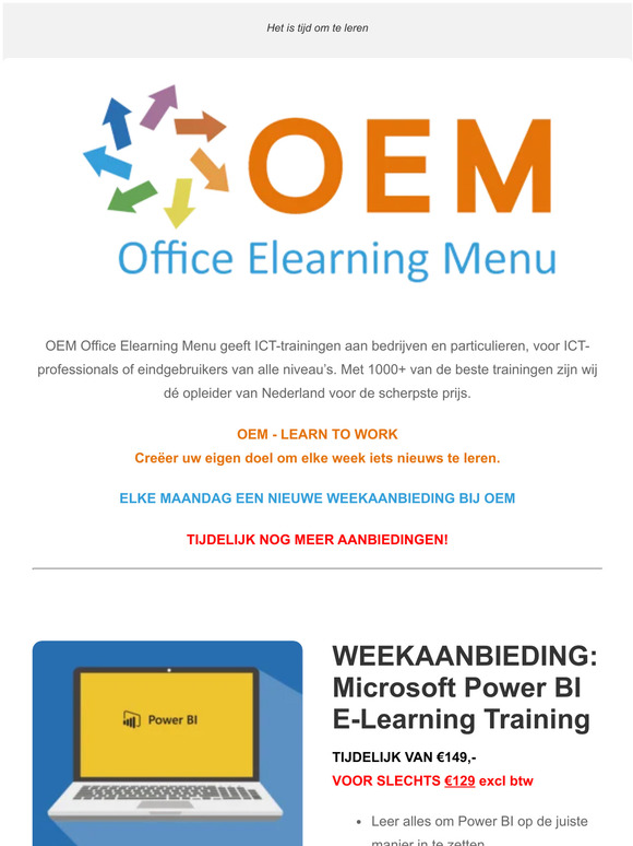 Office Elearning Menu: Ontdek de kracht van Business Intelligence | Milled