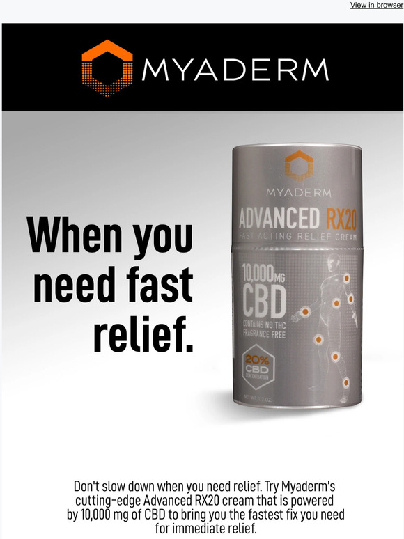 Myaderm: Destroy Pain Quickly With The Strongest CBD Cream Ever Made - Advanced RX20 - 10,000mg ...