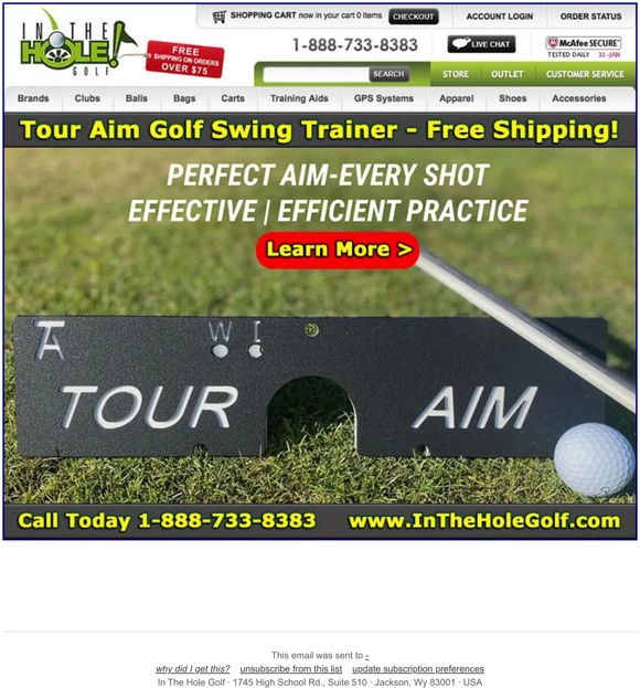 IN THE HOLE GOLF: Tour Aim Golf Alignment System - ORDER NOW! | Milled