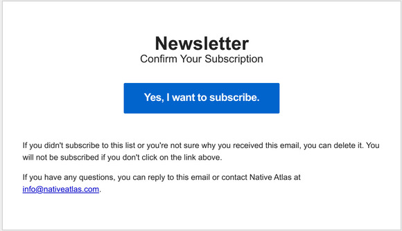 Native Atlas: Confirm Your Subscription | Milled
