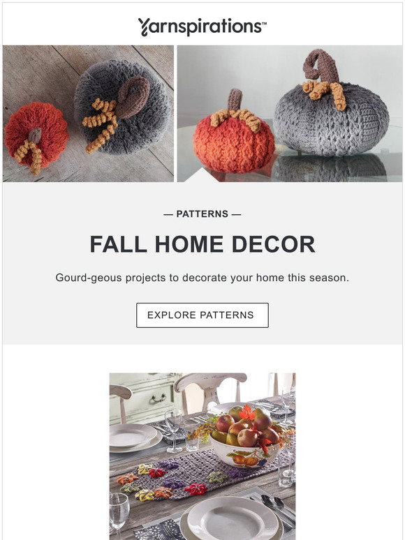 Yarnspirations: 50 harvest home décor patterns to be thankful for! 🦃🎃🍂 ...