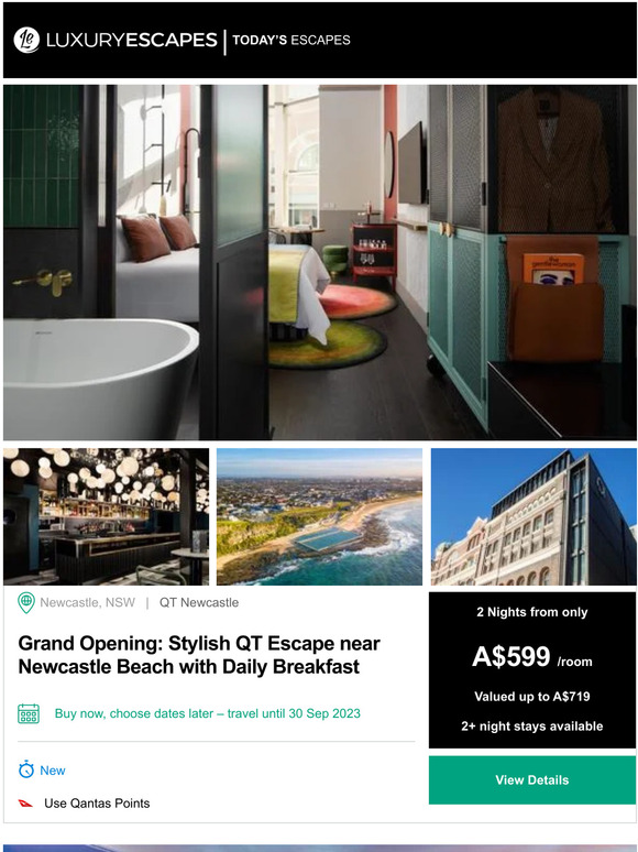 Luxury Escapes: Grand Opening: QT Glam near Newcastle Beach | WA: Escape to Broome's Iconic ...