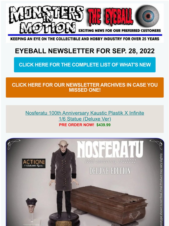 Monsters in Motion: Nosferatu-Dracula-Homuculus-Zombies-New Mego Figs ...