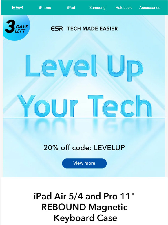 ESR Gear: 🔥🔥Only 3 days left to use your 20% off code! | ESR | Milled