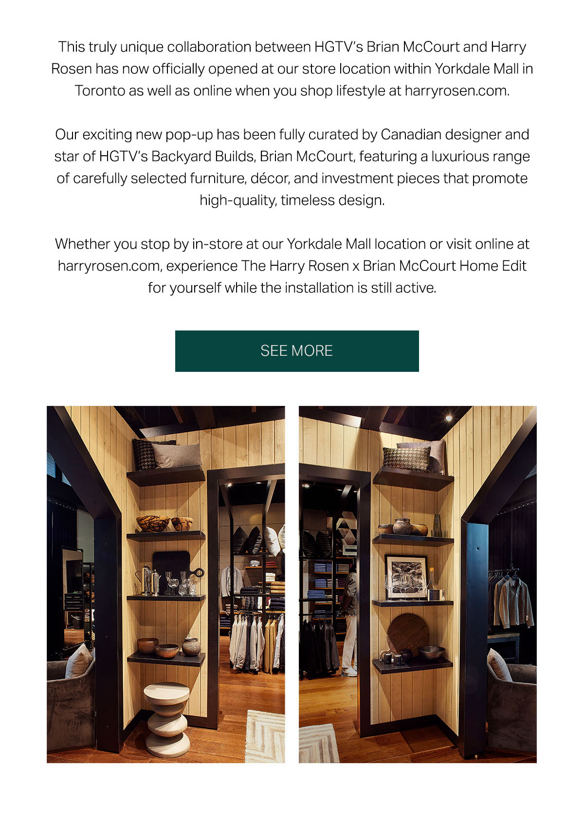 Harry Rosen: The Harry Rosen x Brian McCourt Home Edit Now Open | Milled