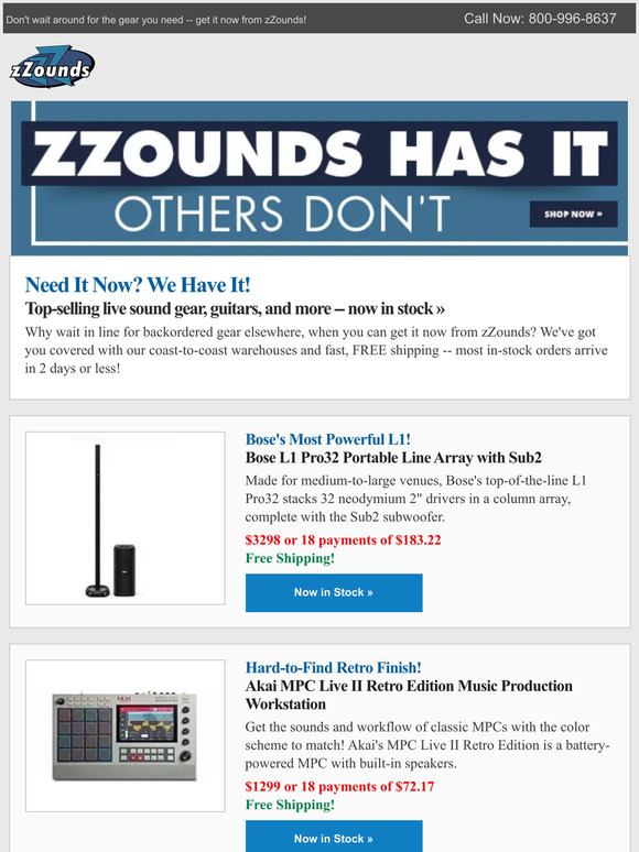 zZounds: Why Wait? zZounds Has It Now! | Milled