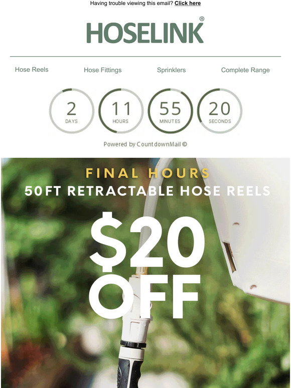 Hoselink: $20 off 5-star rated 50ft Retractable Hose Reel! 🌟 | Milled