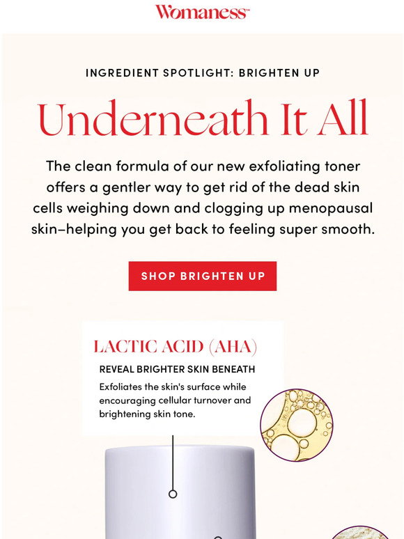 Womaness: Lactic acid, salicylic acid, and bromelain in ONE 💧 | Milled