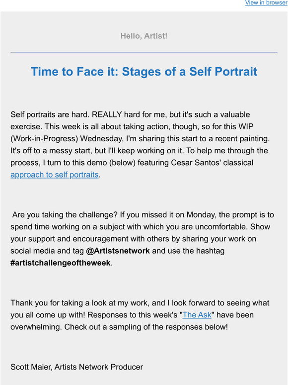 artistsnetwork.tv: Time to Face it: Stages of a Self Portrait | Milled