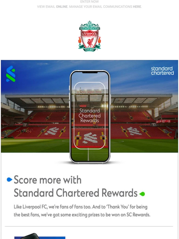 Liverpool FC: Score more with Standard Chartered Rewards: Exclusive ...