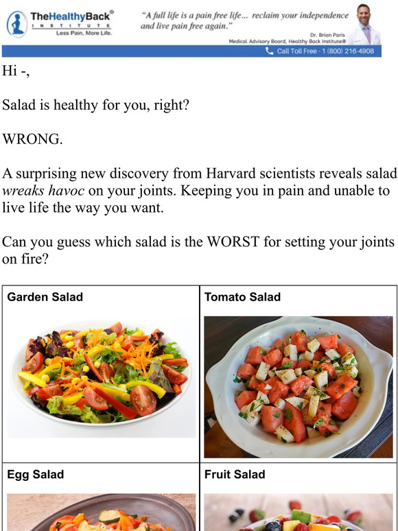 Healthy Back Institute: the WORST salad for your joints | Milled