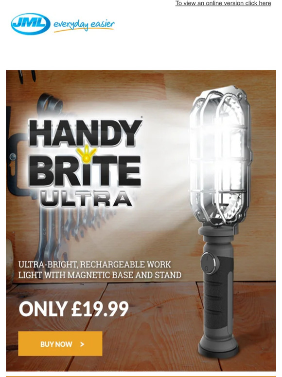 JML: Ultra-bright, rechargeable work light | Milled