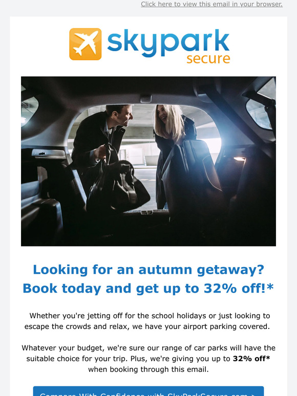SkyParkSecure: Kickstart your autumn travel and save up to 32% on ...