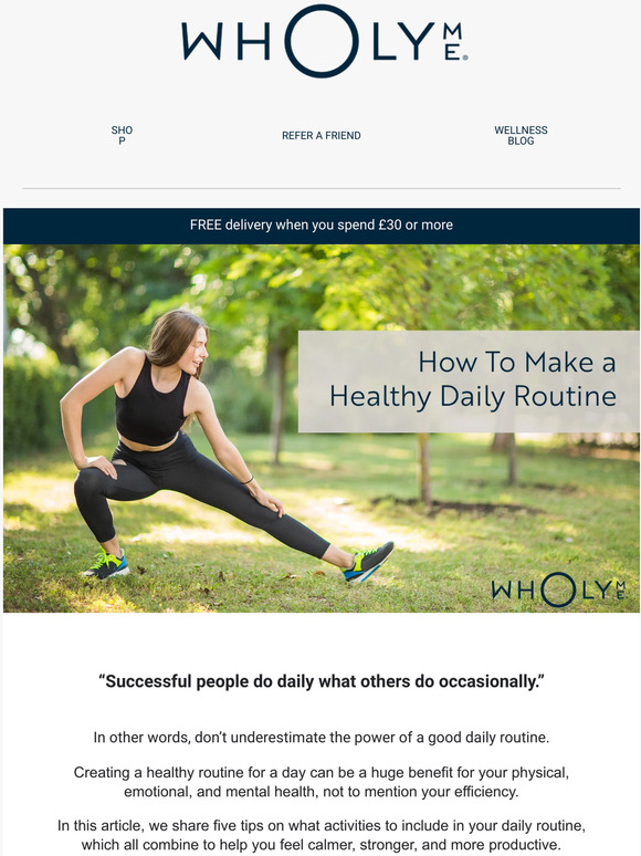 WholyMe: How To Make a Healthy Daily Routine. 5 Tips | Milled