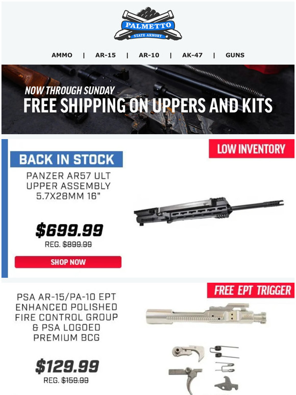 Palmetto State Armory: Free Goods Alert! | Free PSA EPT Fire Control ...