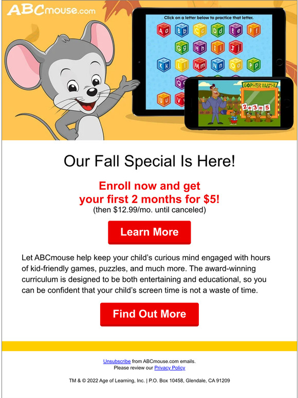 ABCmouse: Starting Now! See Our Fall Special! | Milled