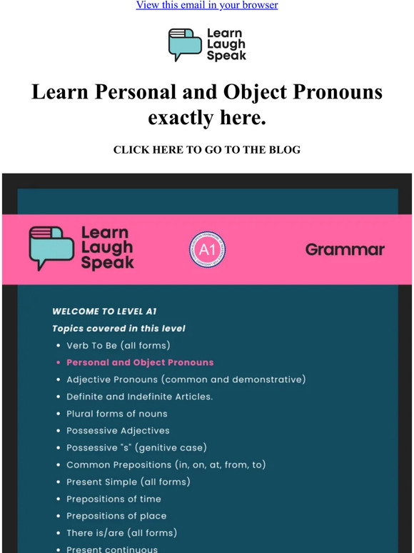 Learn Laugh Speak: 🎓Personal and Object Pronouns - explained simply ...