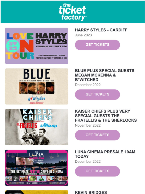 The Ticket Factory: Harry Styles - Cardiff, Blue Plus Special Guests ...