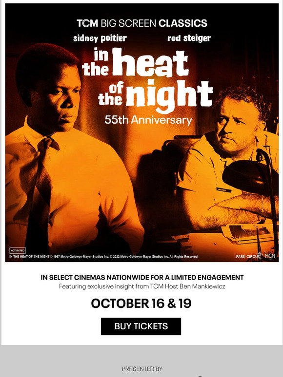 Turner Classic Movies: In the Heat of the Night Returns to Theaters for ...