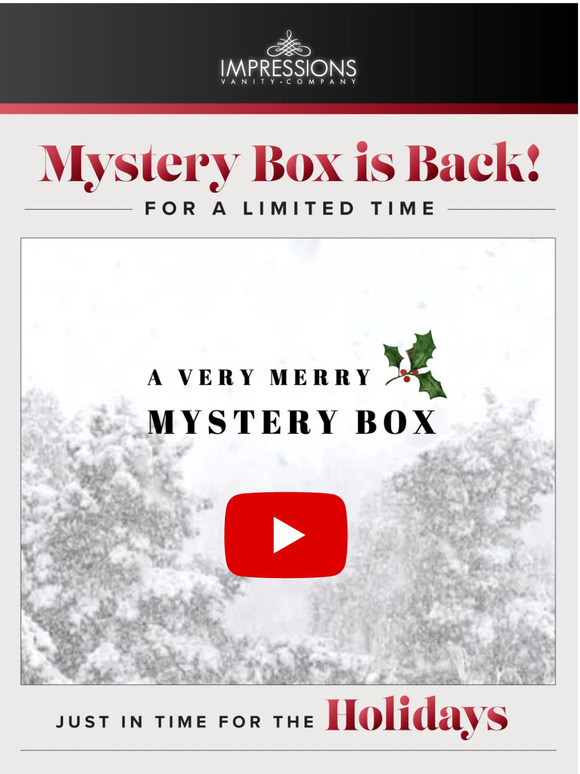 Impressions Vanity: Holiday Mystery Box is BACK! | Milled