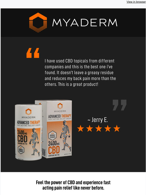 Myaderm: Powerful Fast Acting Pain Relief With 2400 mg of Pure CBD | Milled