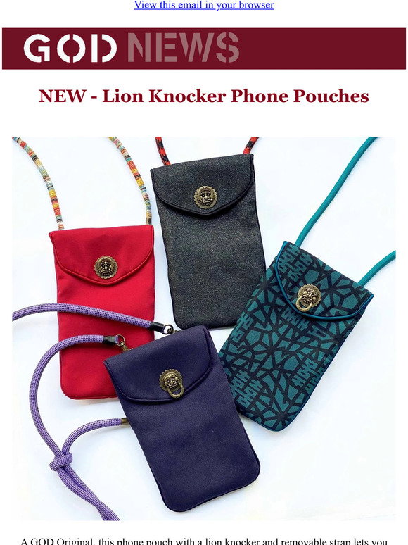 GOD: NEW Products - Lion Knocker Phone Pouch & Card Shark Playing Card ...