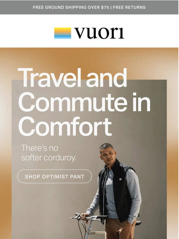Vuori: New color in our softest corduroy pants | Milled