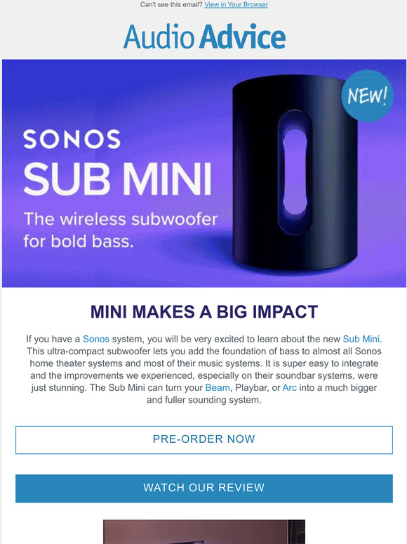 Audio Advice: 🔊Mini Makes a Big Impact: NEW Sonos Sub Mini🔊 | Milled