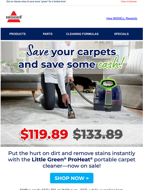 Bissell: Little Green® ProHeat® Portable Carpet Cleaner—now under $120 ...
