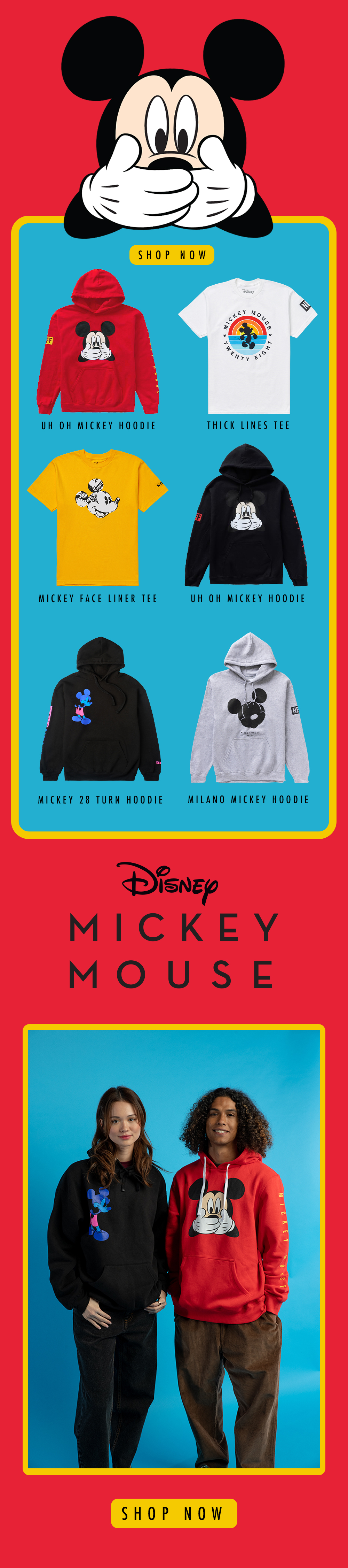 Neff Headwear: NEW! Disney Mickey Mouse Hoodies | Milled