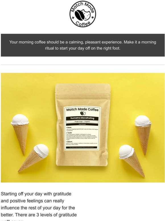 Match Made Coffee: thankfulness newsletter | Milled