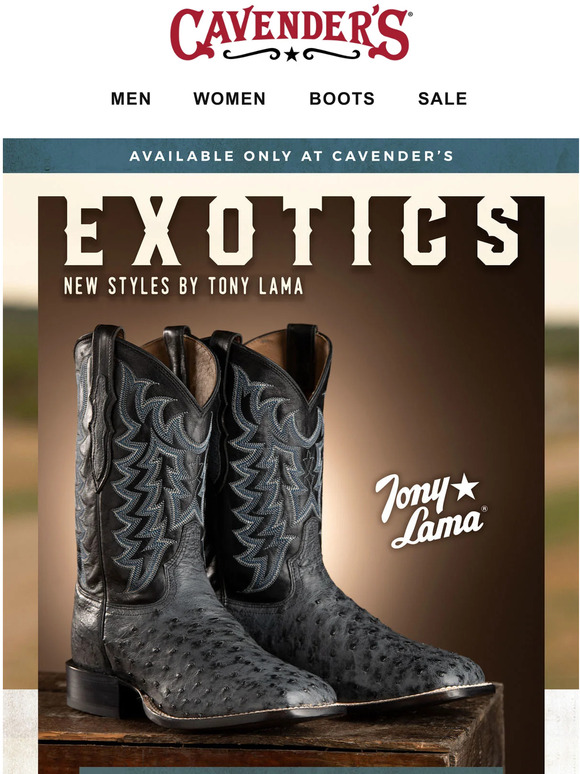 Cavender's: New Exotic Styles from Tony Lama | Milled