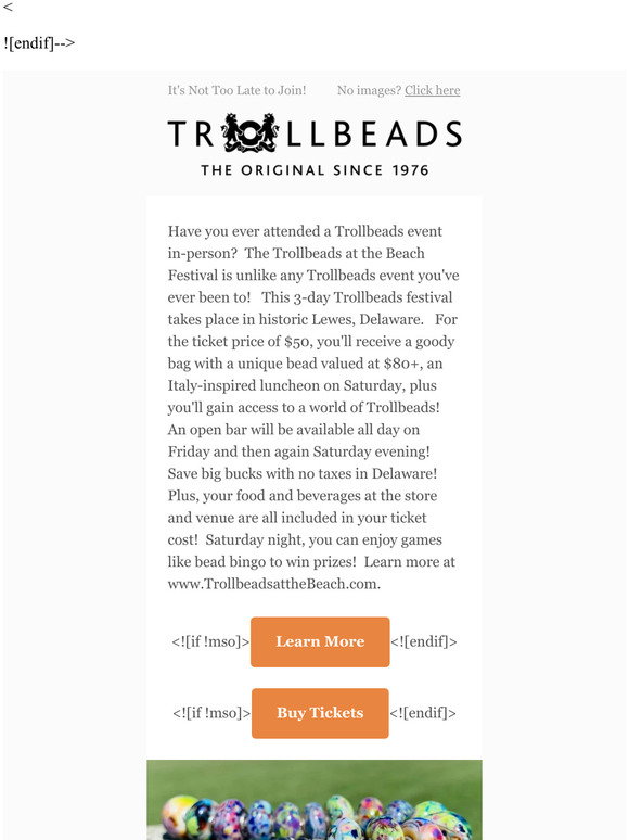 Trollbeads: Trollbeads at the Beach Festival Details | Milled