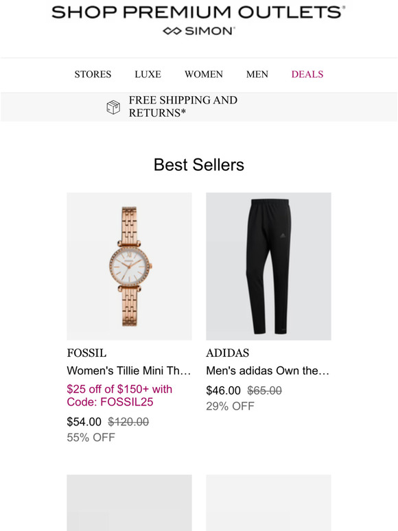 Shop Premium Outlets: Fossil Women's Tillie Mini Three-Hand, Rose Gold ...