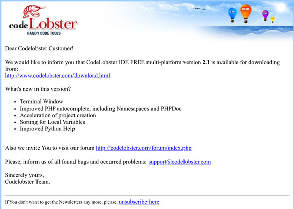 CodeLobster: CodeLobster IDE FREE multi-platform version 2.1 released! | Milled