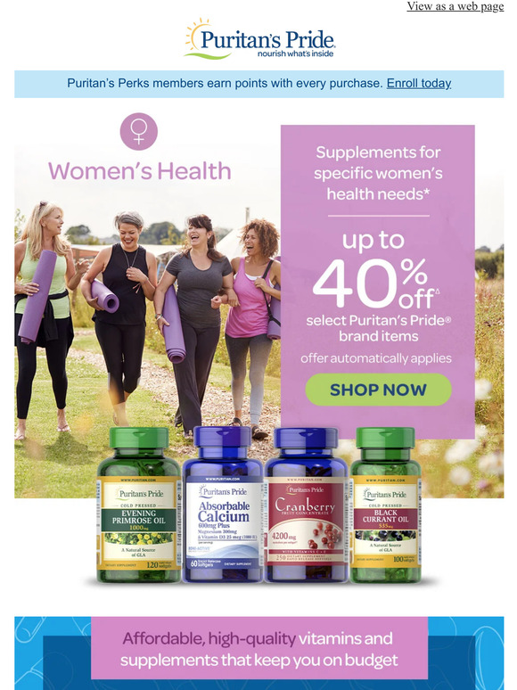 Puritan's Pride: We're having a sale on Women's Health items | Milled