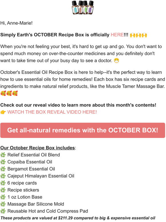 Simply Earth: October Recipe Box is HERE!!! | Milled