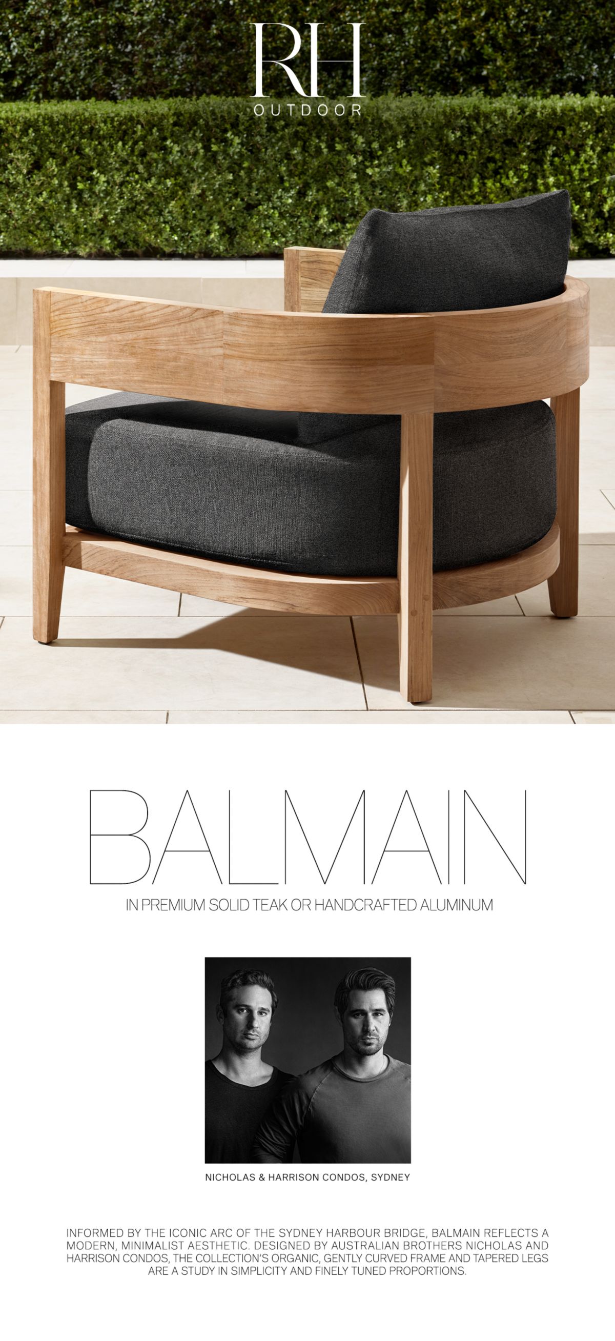 Restoration Hardware: The Balmain Outdoor Collection. Modern Minimalism ...